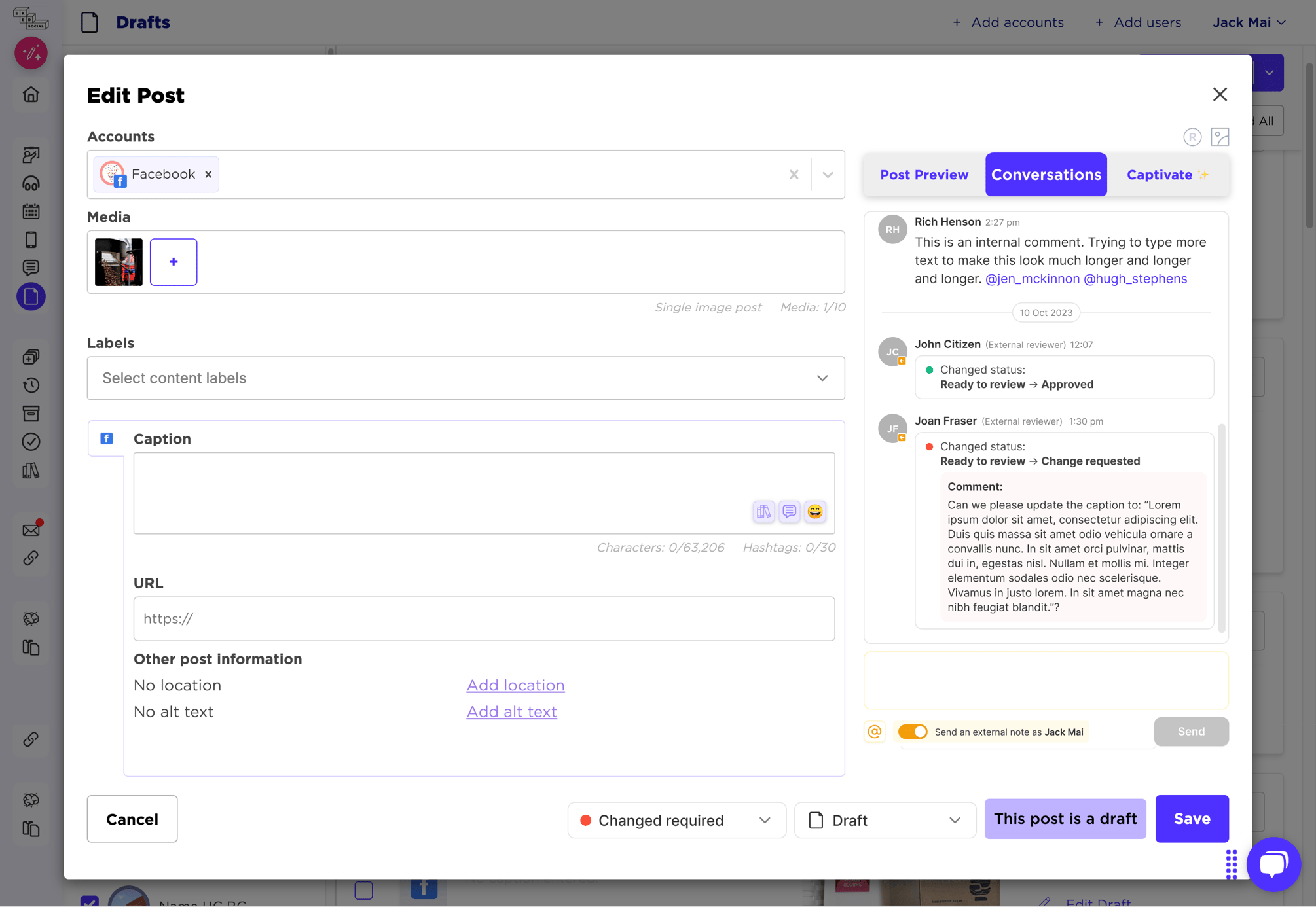 How to Use Internal Comments and External Notes in Approvals in Sked